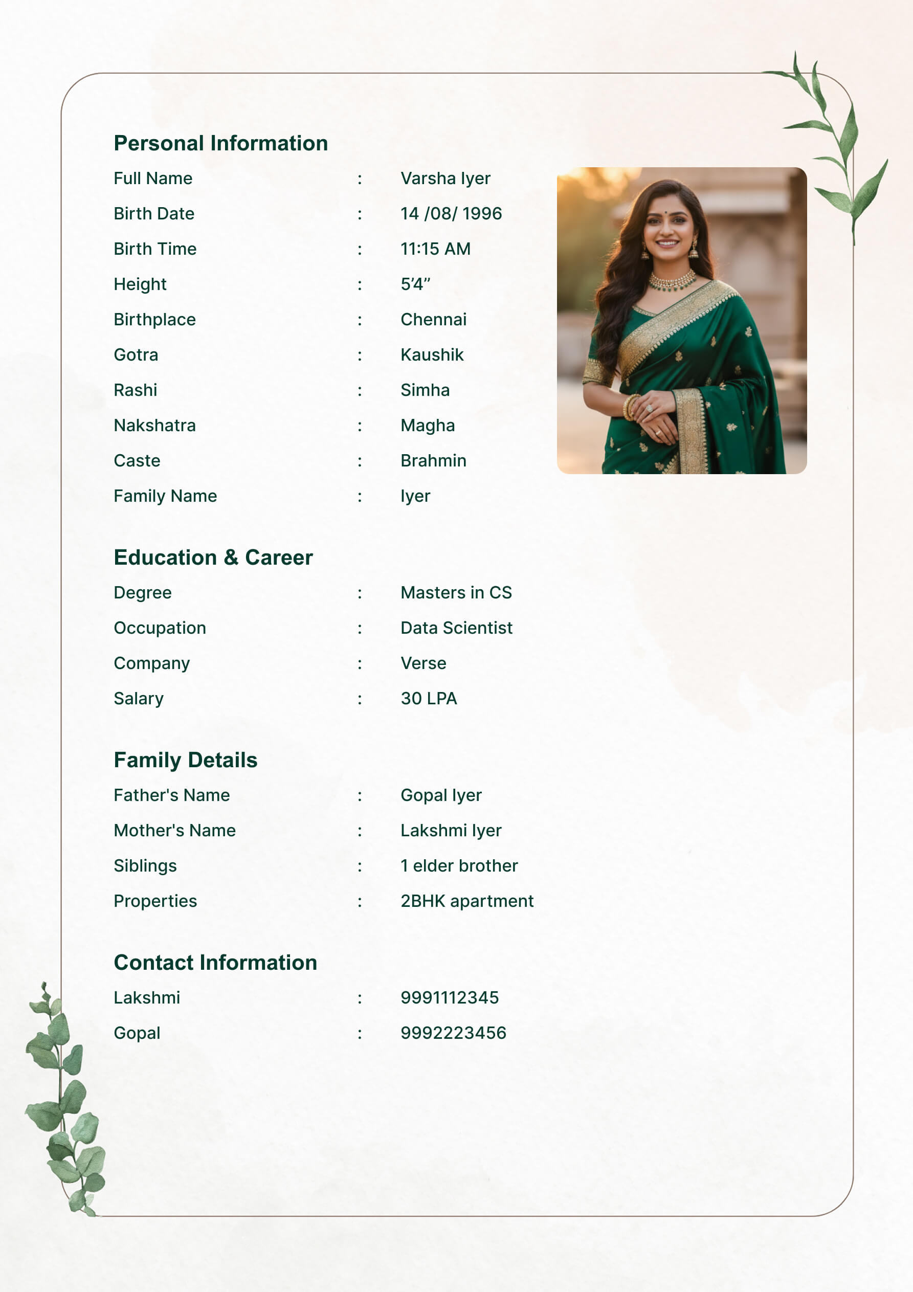 Indian Matrimony Biodata Creator | MatrimonyBio